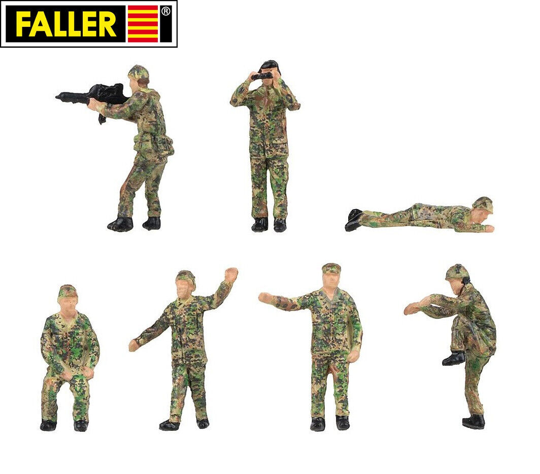 Faller 1/87 HO Scale SOLDIERS IN TRAINING - Military Army 7 Figurines ...