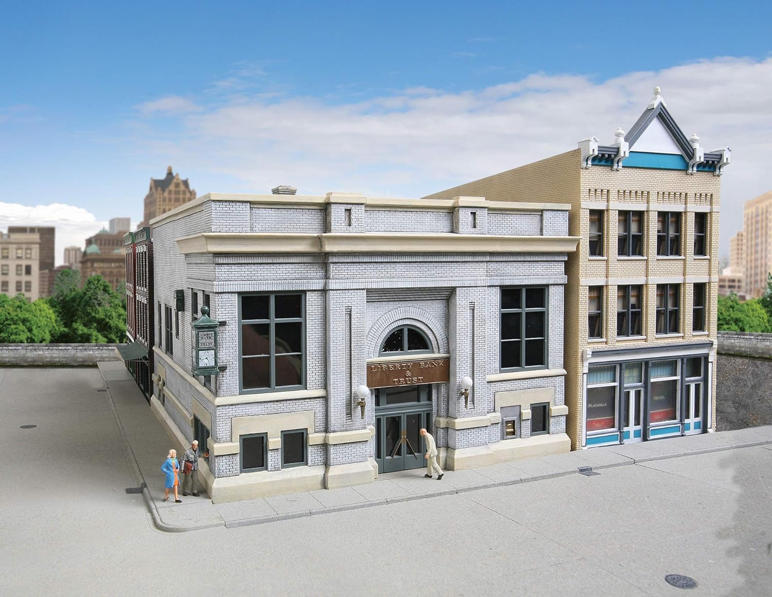 Walthers Cornerstone 1/87 HO Scale LIBERTY BANK & TRUST library city h ...