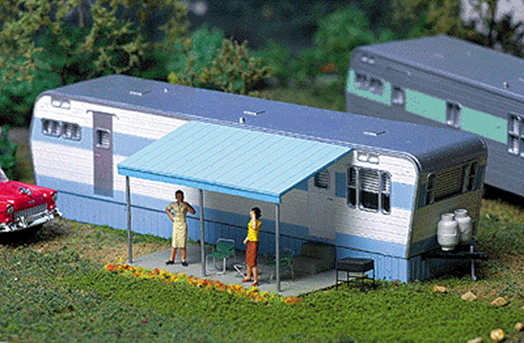 City Classics 1/87 HO Scale Robert's Road 1950s Mobile Home Kit w/ Pro ...
