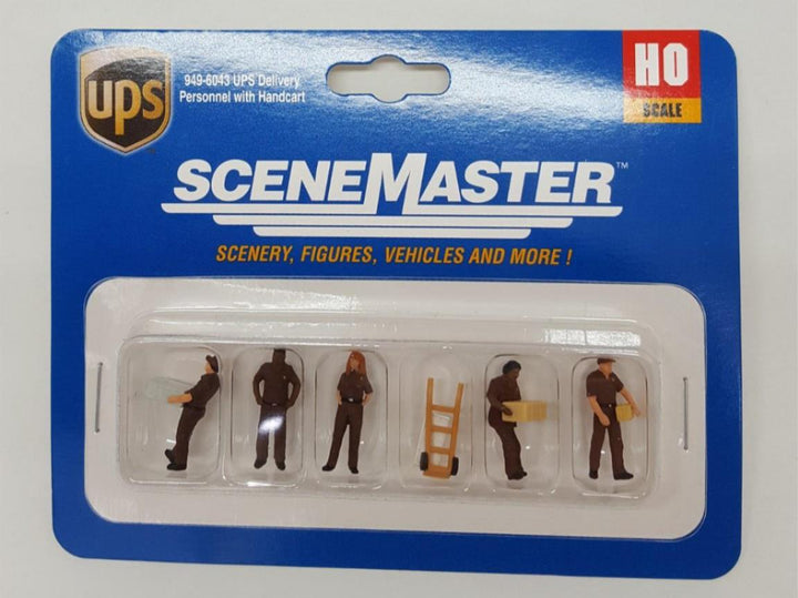 Walthers SceneMaster 1/87 HO Scale UPS DELIVERY TRUCK & 5 PERSONNEL FI ...