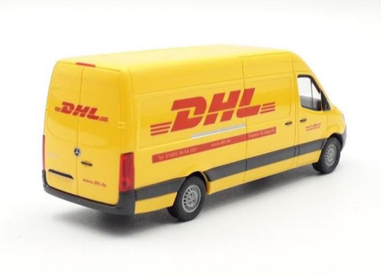 HO 1/87 BUSCH MB Sprinter DHL High-Roof Cargo Van+FALLER Parcel Delive ...