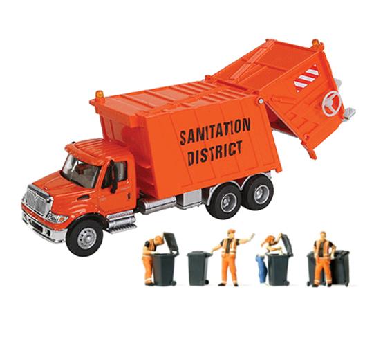 PREISER 1/87 HO Scale TRASH Cans+Figures +WALTHERS Sanitation Dist GAR ...