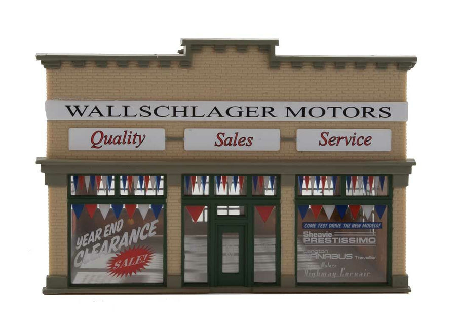 Walthers HO 1/87 Wallschlager Motors Auto Dealership ASSEMBLED PAINTED ...